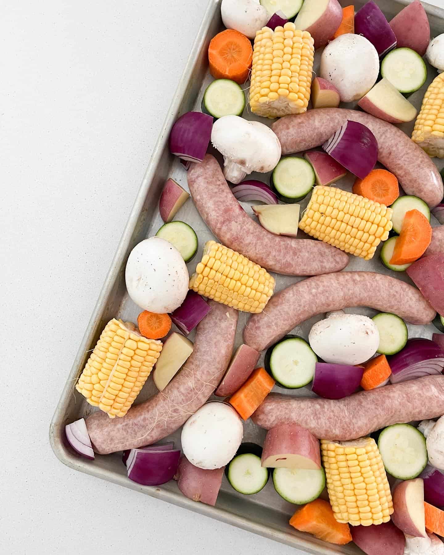 ONE TRAY SAUSAGE BAKE - Oh So Busy Mum