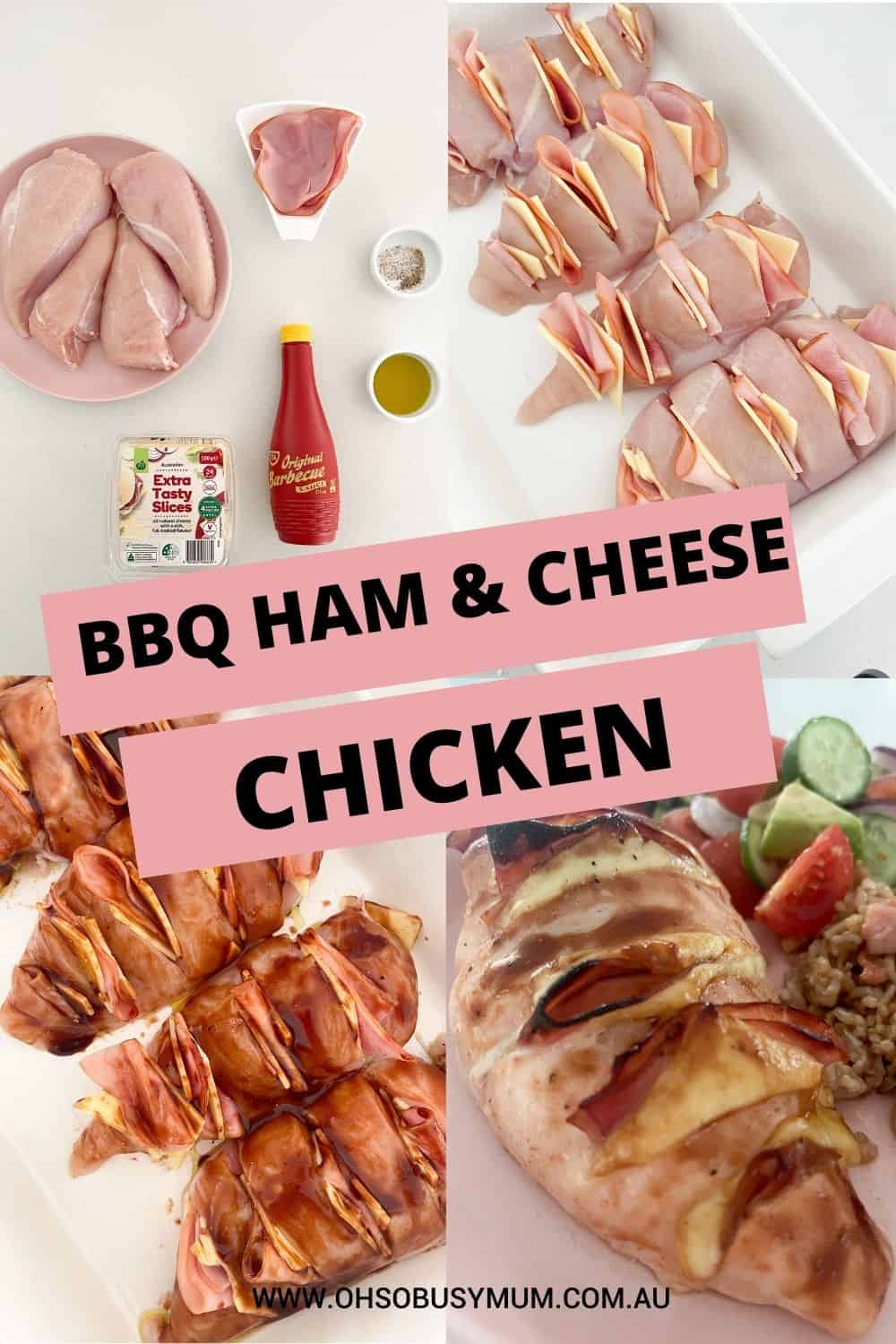 BBQ Ham and Cheese Baked Chicken - Oh So Busy Mum