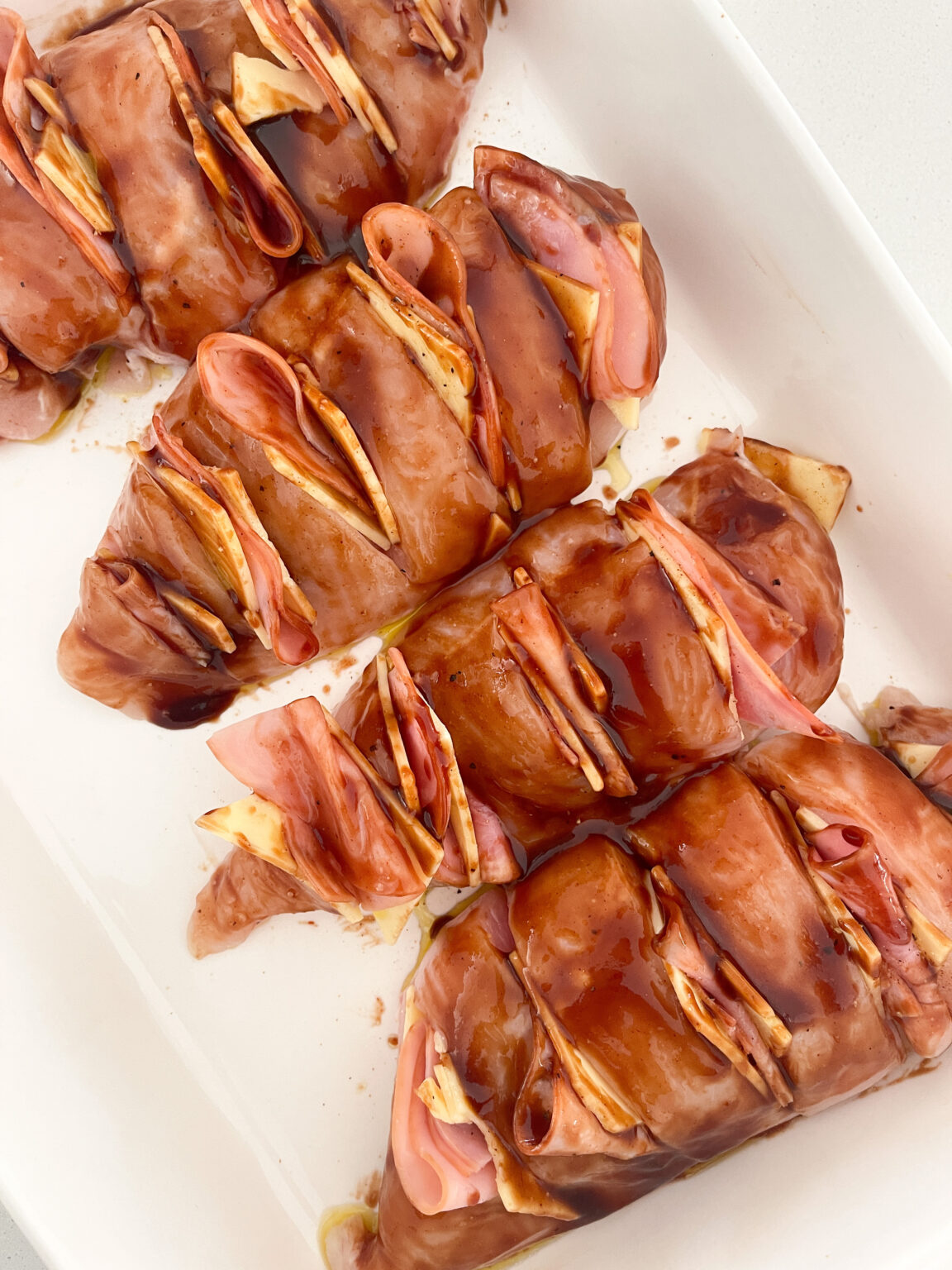 BBQ Ham and Cheese Baked Chicken - Oh So Busy Mum