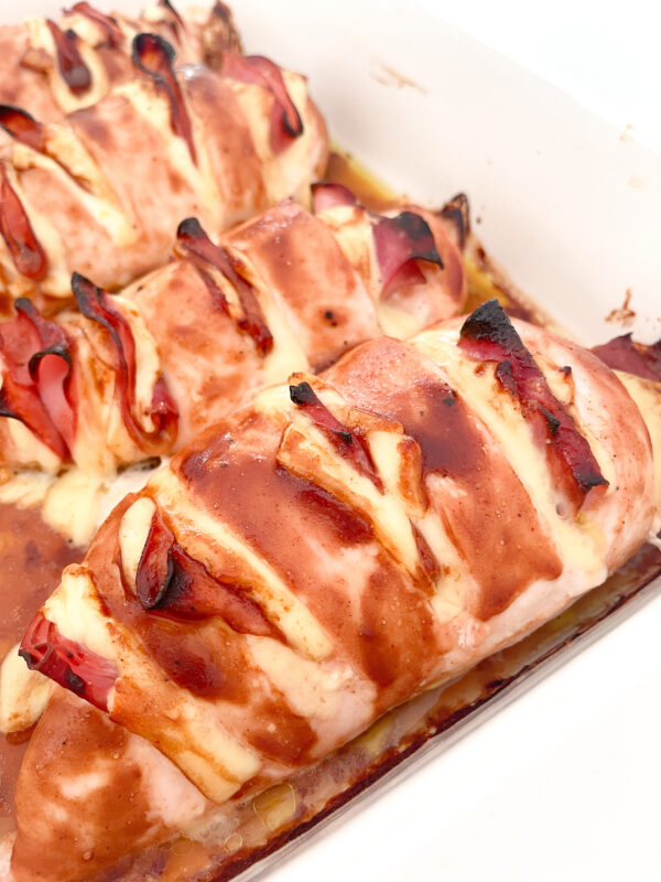 BBQ Ham and Cheese Baked Chicken - Oh So Busy Mum