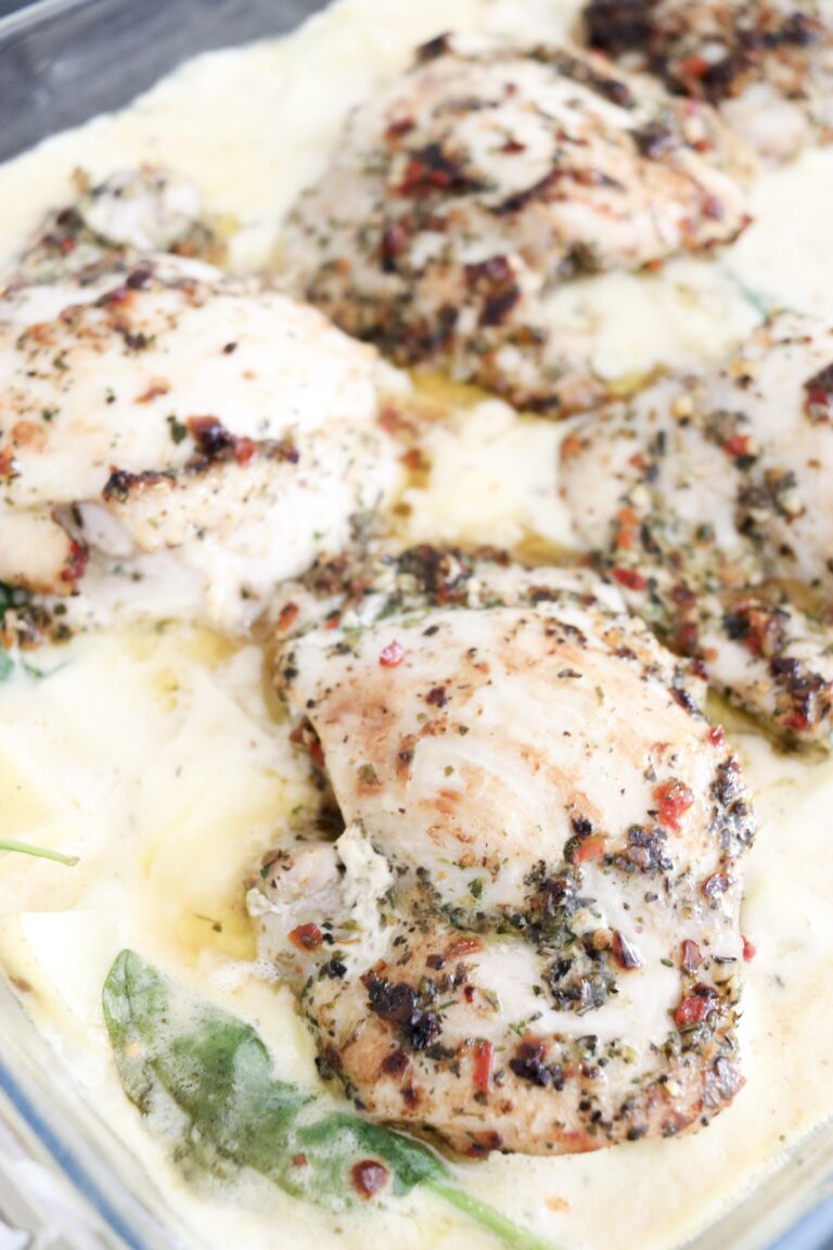 Italian Chicken Bake with Creamy Parmesan Potatoes - Oh So Busy Mum