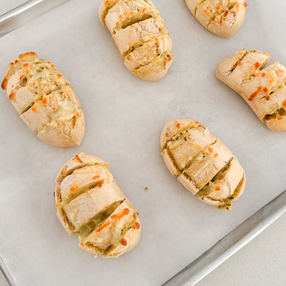 Mini Cheesy Garlic Bread Hack (Using Bake-At-Home Rolls) - Oh So Busy Mum